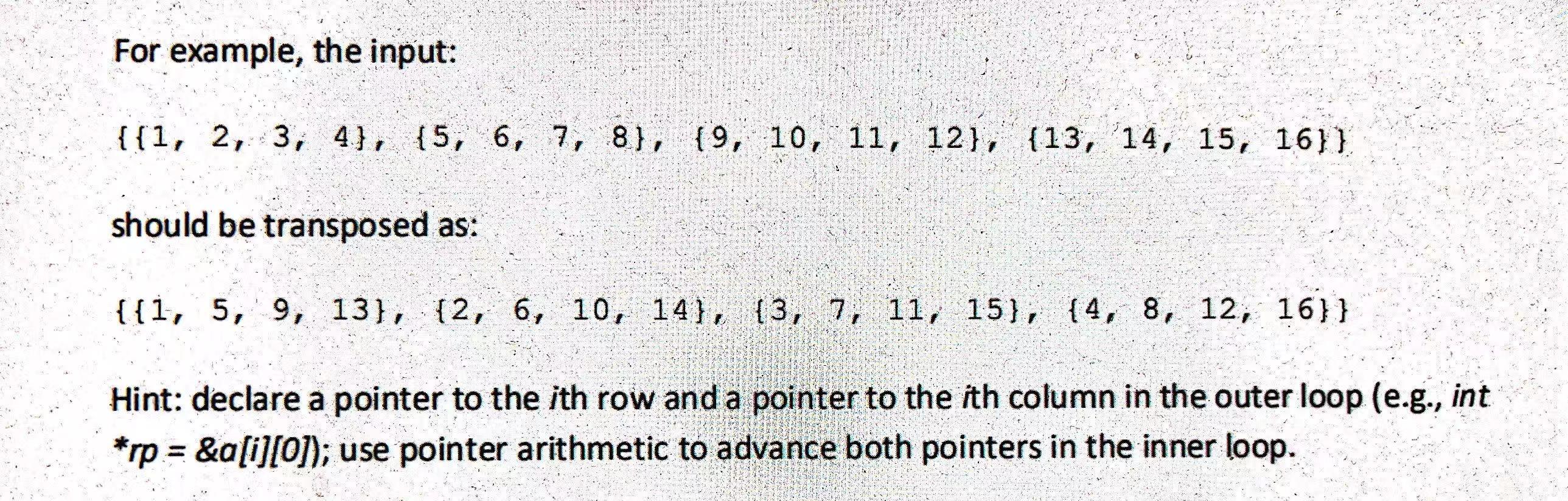4. [30] The following C code transposes the elements | Chegg.com