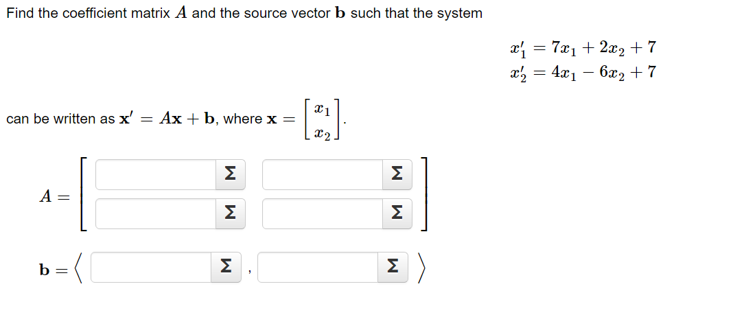 Solved Find the coefficient matrix A and the source vector b | Chegg.com