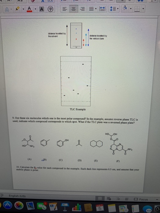 Solved dstance ravelied by TLC Example 9. Out these six | Chegg.com