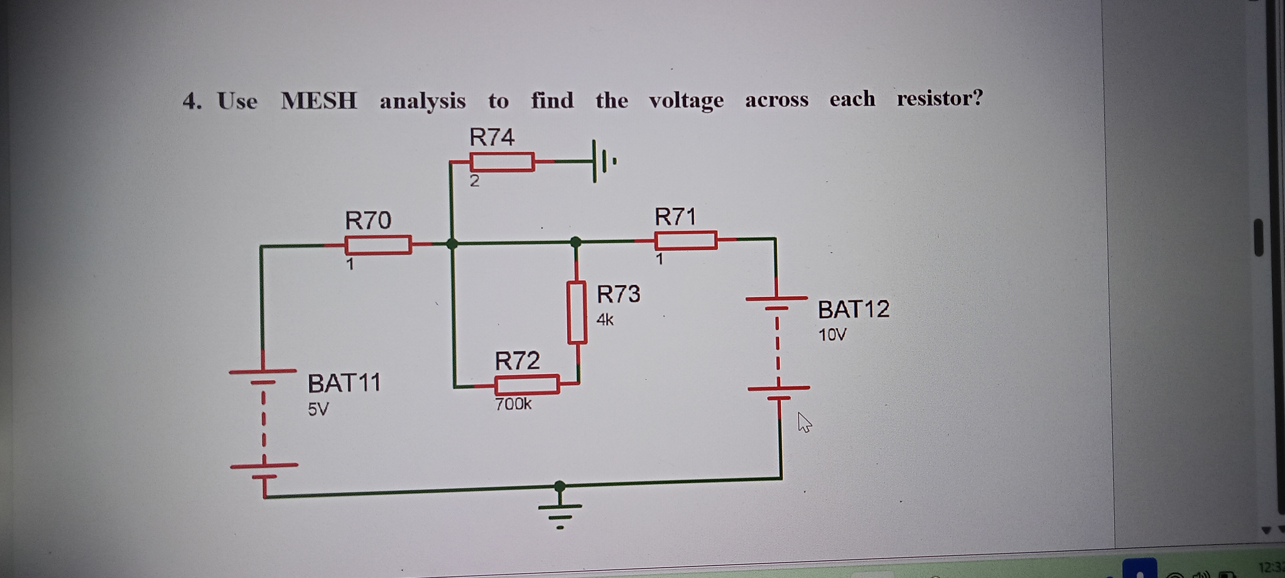 Solved Use MESH analysis to find the voltage across each | Chegg.com