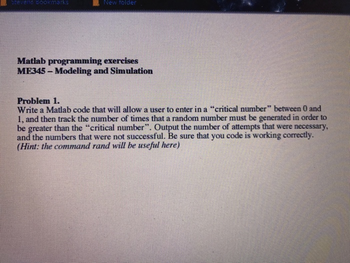 Solved even E Kim arks New folder Matlab programming | Chegg.com