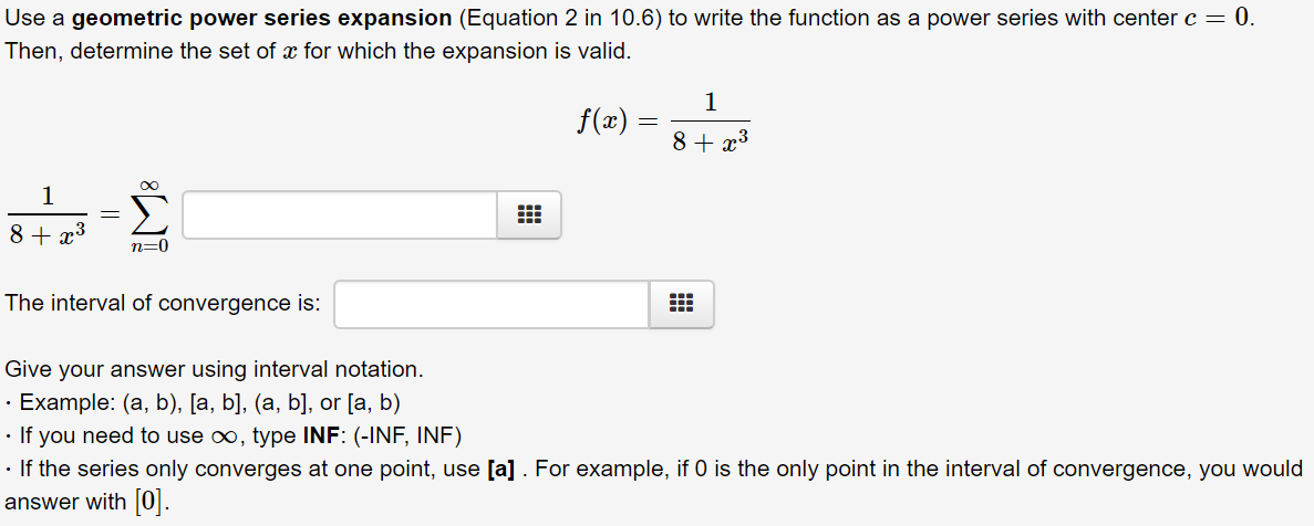 Solved Use a geometric power series expansion (Equation 2 in | Chegg.com