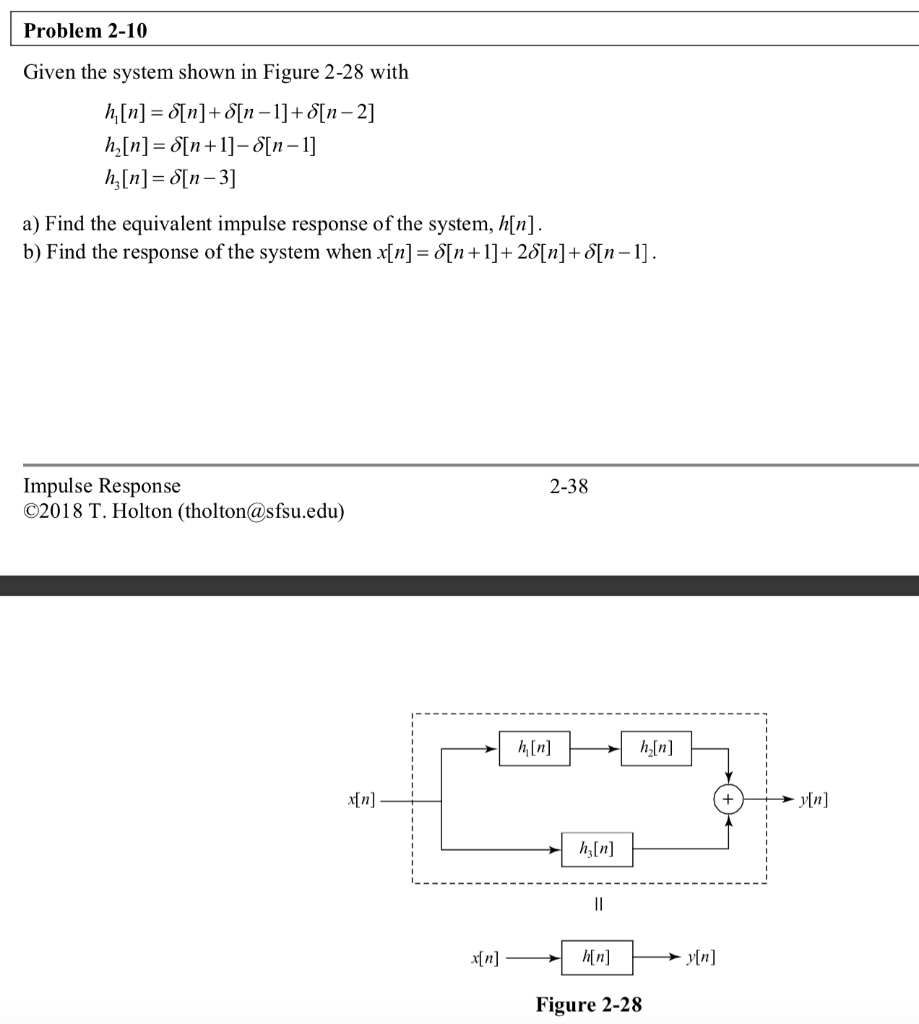 Solved Problem 2-10 Given the system shown in Figure 2-28 | Chegg.com