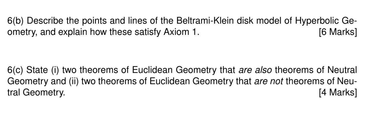 Solved 6(b) Describe the points and lines of the | Chegg.com