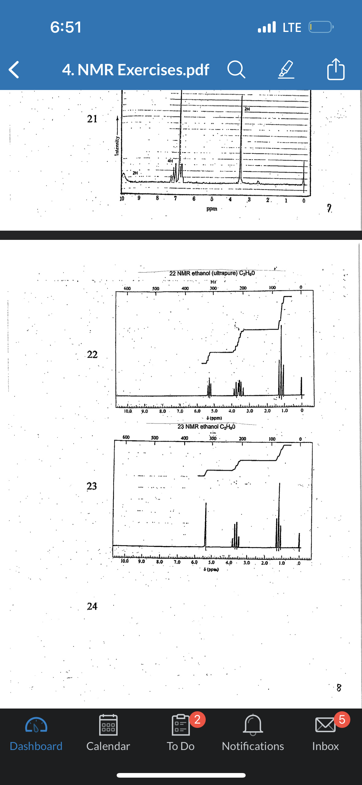 6:51 . all LTE 4. NMR Exercises.pdf 11 3 4τ 9 10LHεJ | Chegg.com