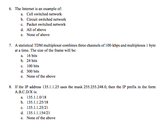 Solved Select the correct answer for each of the following | Chegg.com