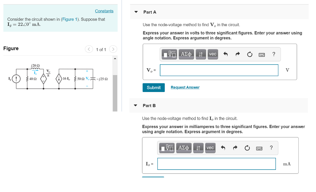 Solved PartA Consider the circuit shown in (Figure 1). | Chegg.com
