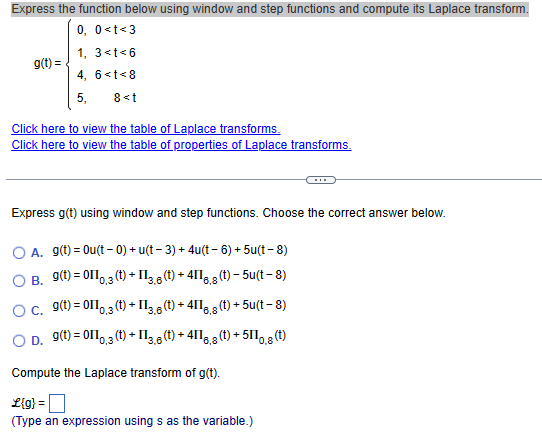 Solved Express the function below using window and step | Chegg.com