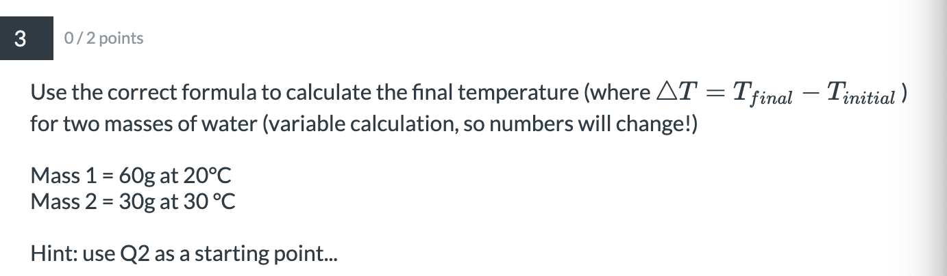 Solved 3 0/2 points Use the correct formula to calculate the | Chegg.com