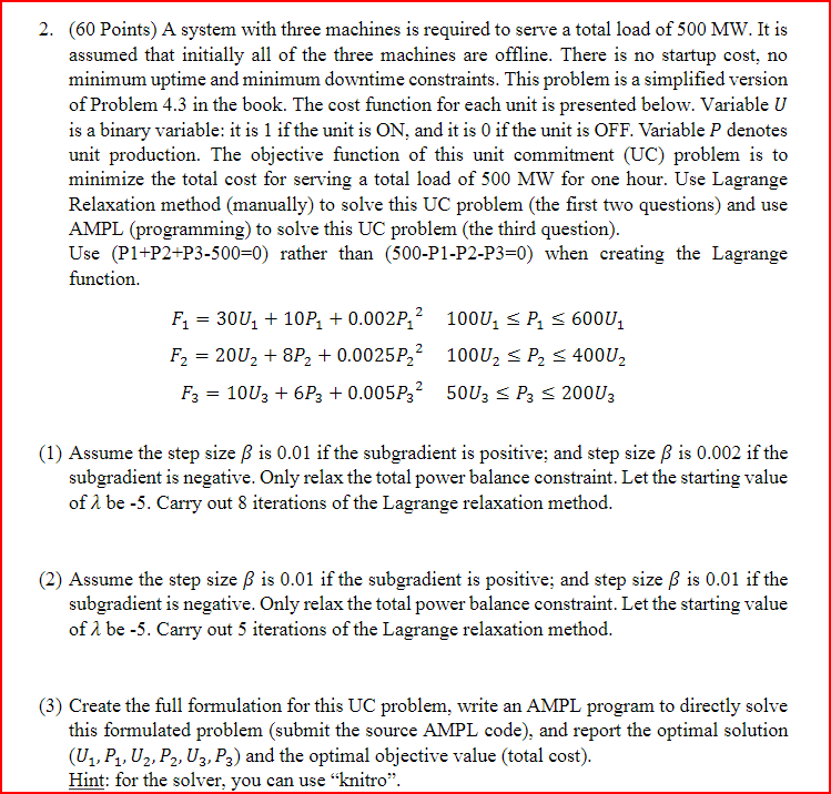 Solved 2. (60 Points) A system with three machines is | Chegg.com