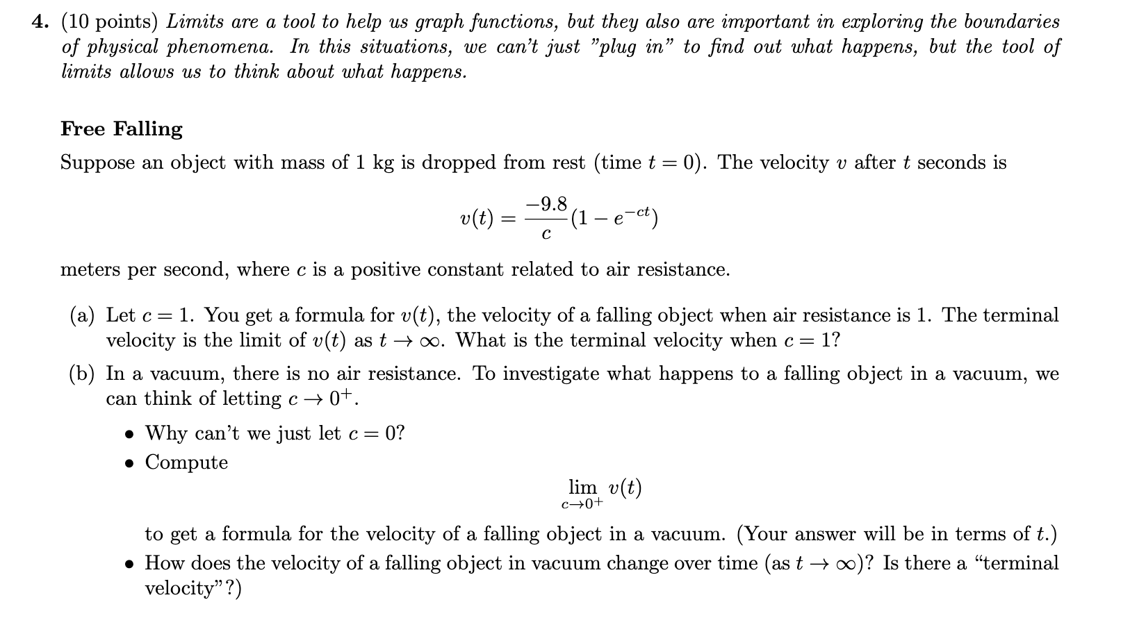 Solved (10 points) Limits are a tool to help us graph | Chegg.com
