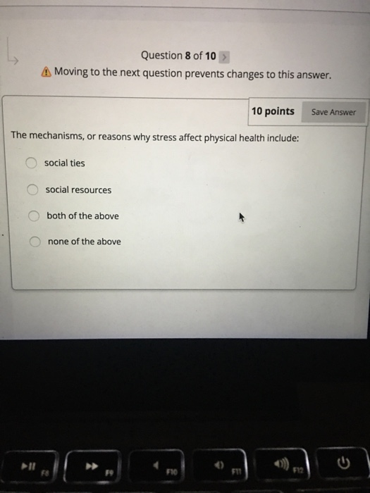 Solved Stress and Physical Health "Stress is associated with | Chegg.com