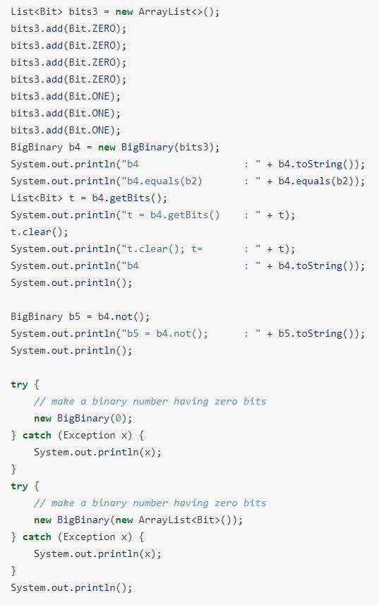 Solved Create a class called BigBinary that represents an | Chegg.com