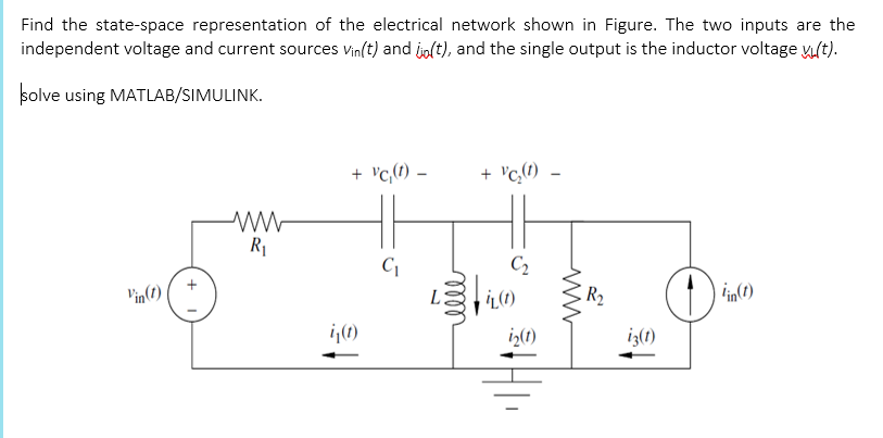 Solved Find The State Space Representation Of The Electrical