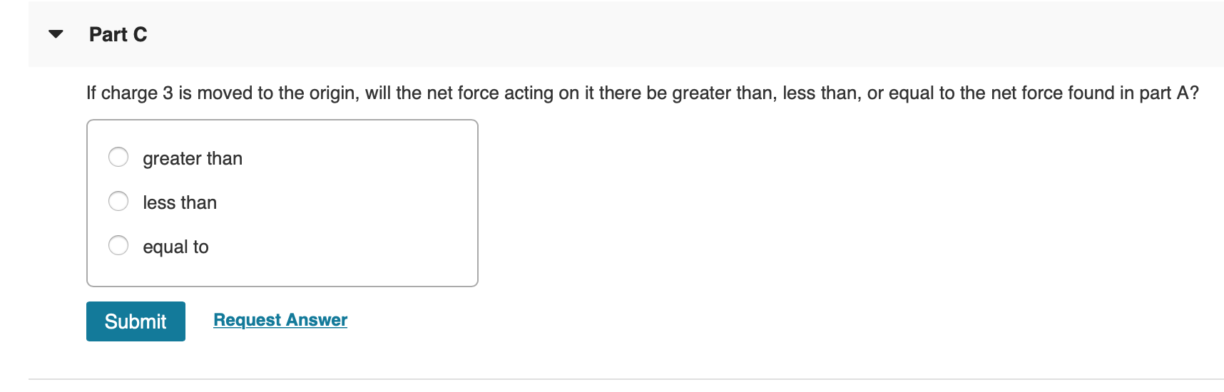 Solved Predict/Calculate Problem 19.83 IP Three charges are | Chegg.com