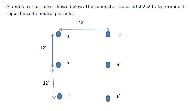 Solved A double-circuit line is shown below. The conductor | Chegg.com