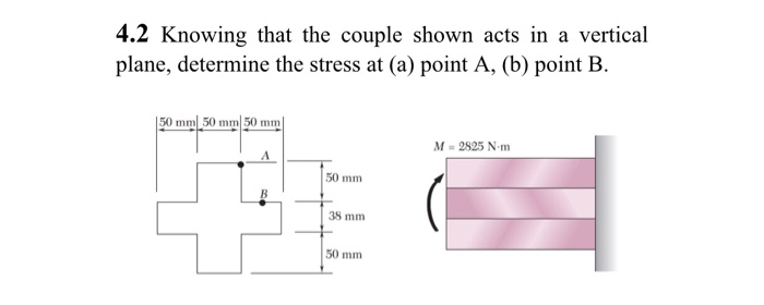 Solved 4.2 Knowing that the couple shown acts in a vertical | Chegg.com