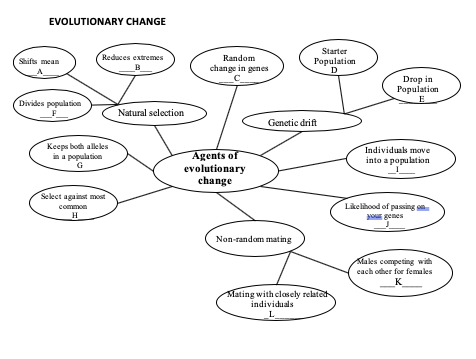 Solved EVOLUTIONARY CHANGE Starter Populatian Reduces | Chegg.com