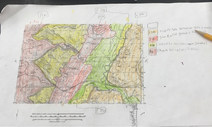 Solved HOMEWORK EXERCISE- create a simple geologic map and | Chegg.com