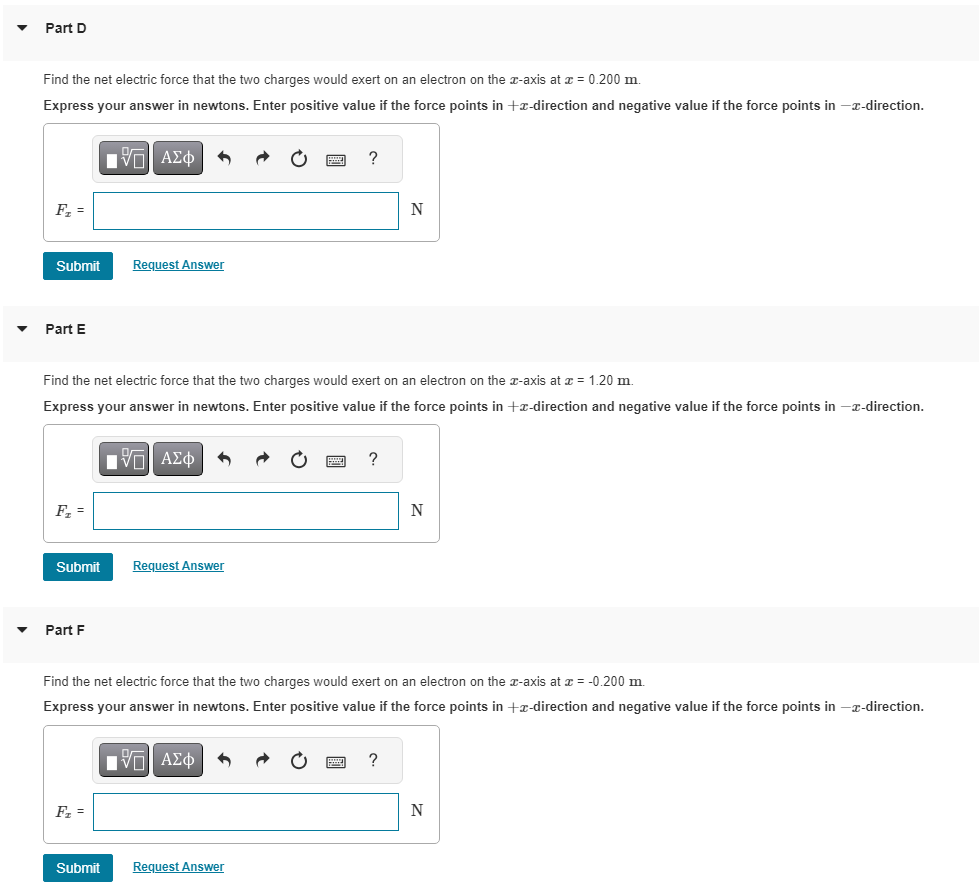 Solved Find the net electric force that the two charges | Chegg.com