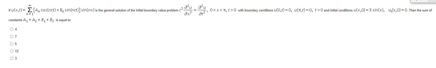 Solved constants A1+A2+B1+B2 is equal to:To solve the wave | Chegg.com