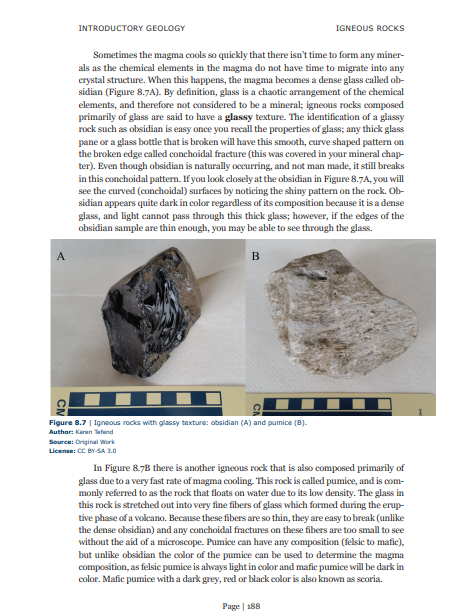 Solved INTRODUCTORY GEOLOGY IGNEOUS ROCKS 20. Sample I1 is | Chegg.com