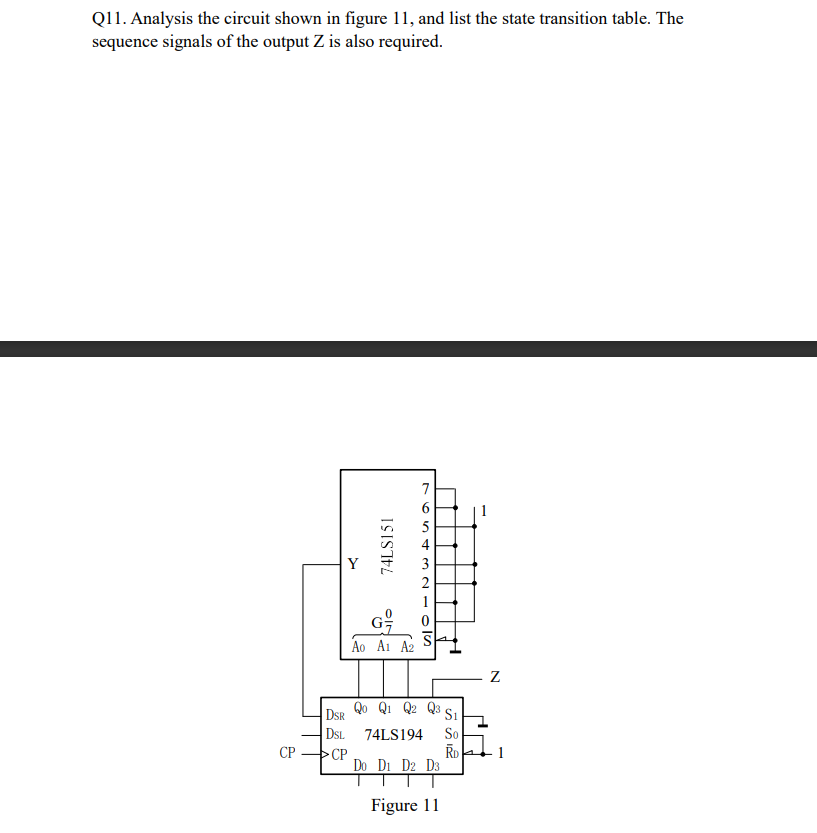 [Solved]: Q11. Analysis the circuit shown in figure 11, an