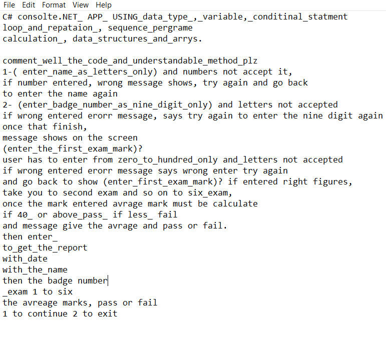 Solved File Edit Format View Help C 