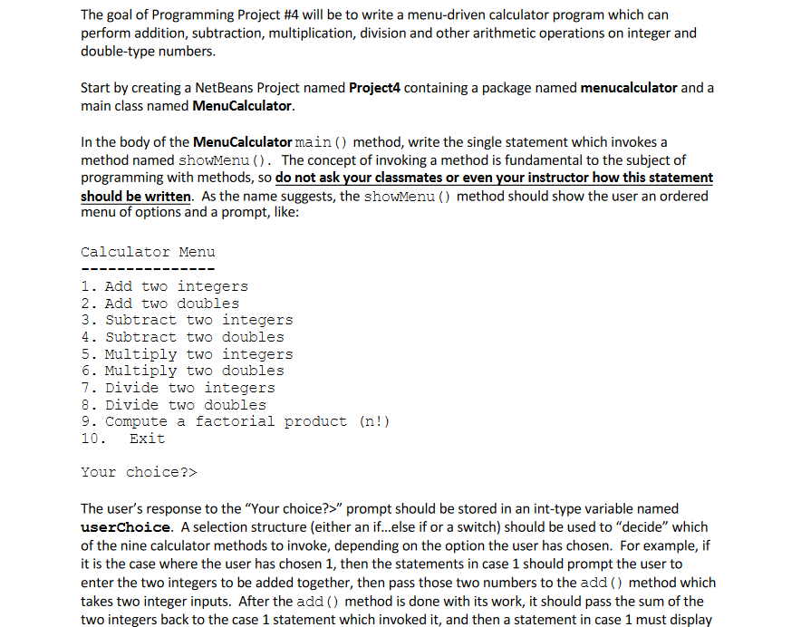 Solved The goal of Programming Project #4 will be to write a | Chegg.com