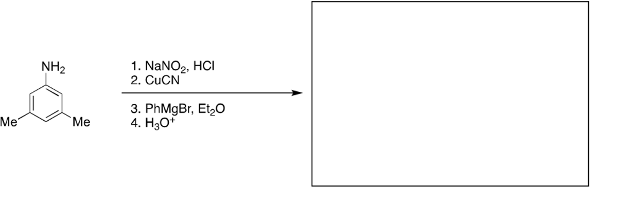 Solved NH2 1. NaNO2, HCI 2. CuCN 3. PhMgBr, Et20 4. Hz0+ Me | Chegg.com