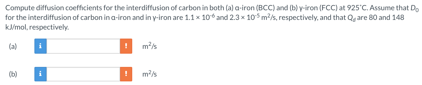 Solved Compute diffusion coefficients for the interdiffusion | Chegg.com
