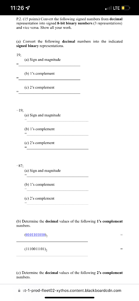 Solved P.1. (15 points). Convert the following numbers | Chegg.com