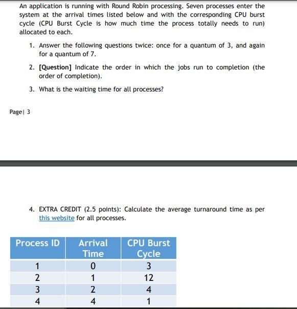 Solved An application is running with Round Robin | Chegg.com