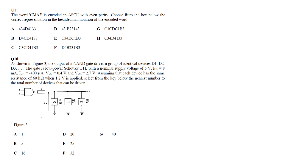 Solved Q2 The word 'CMA3' is encoded in ASCII with even | Chegg.com