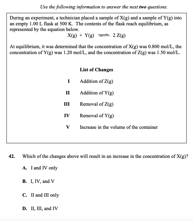 Solved Use the following information to answer the next two | Chegg.com