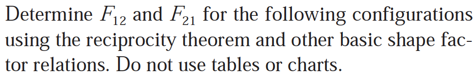 Solved Determine F12 and F21 for the following | Chegg.com