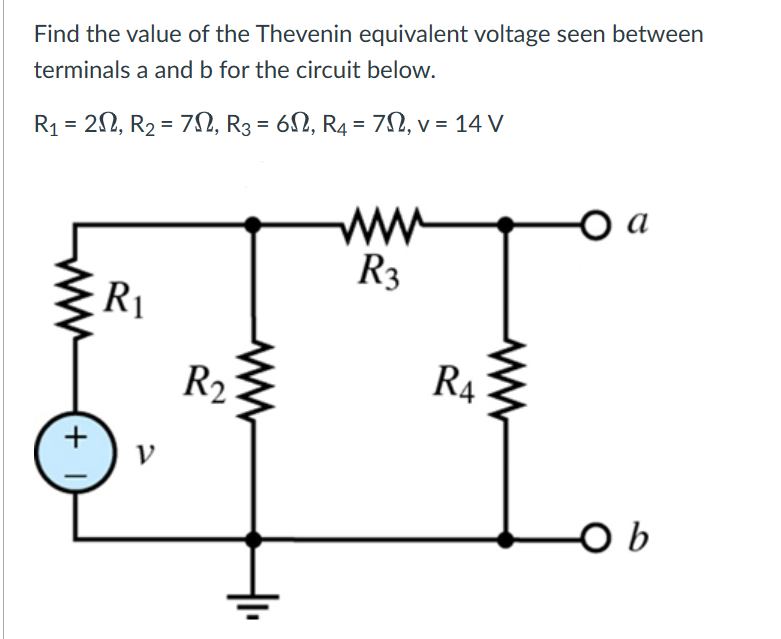 Solved Find the value of the Thevenin equivalent voltage | Chegg.com