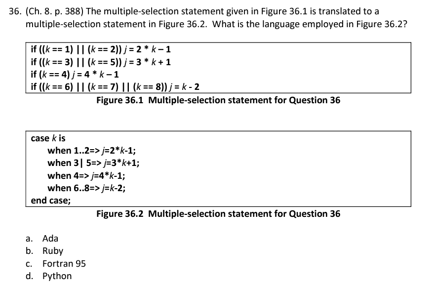 Solved 5. (Ch. 8. p. 388) The multiple-selection statement | Chegg.com