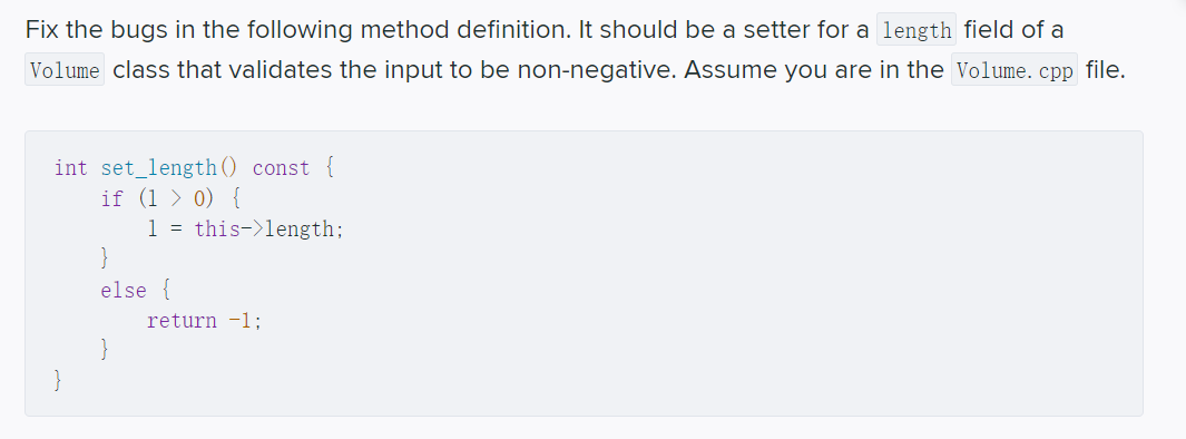 Solved Fix the bugs in the following method definition. It | Chegg.com