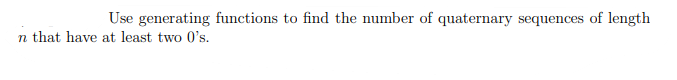 Solved Use generating functions to find the number of | Chegg.com