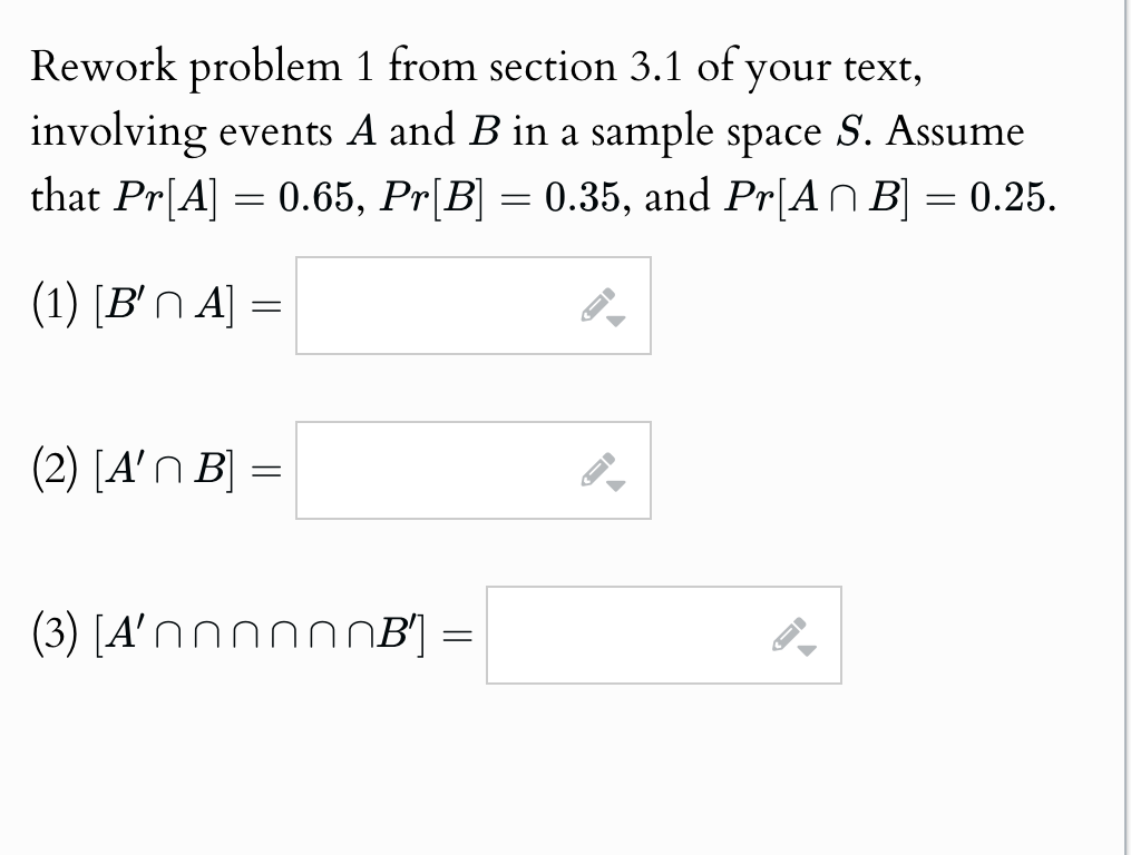 Solved Rework problem 1 ﻿from section 3.1 ﻿of your | Chegg.com