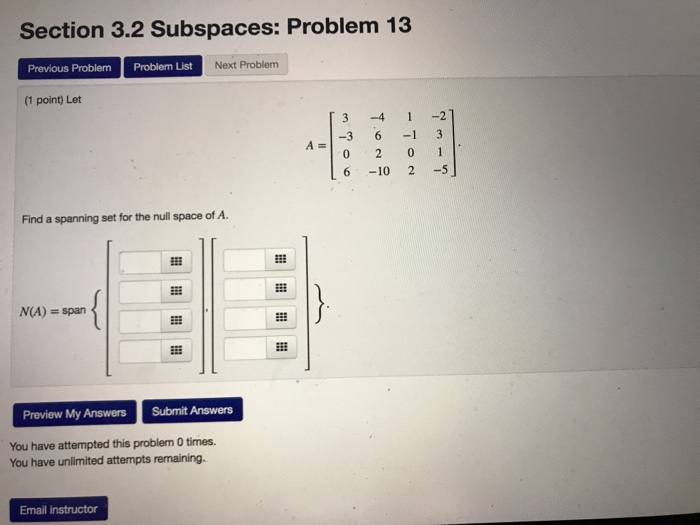 Solved E 5 Fall 2018 Section 32 Subspaces9 Section 32