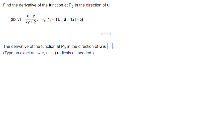 Solved Find the derivative of the function at P0 in the | Chegg.com