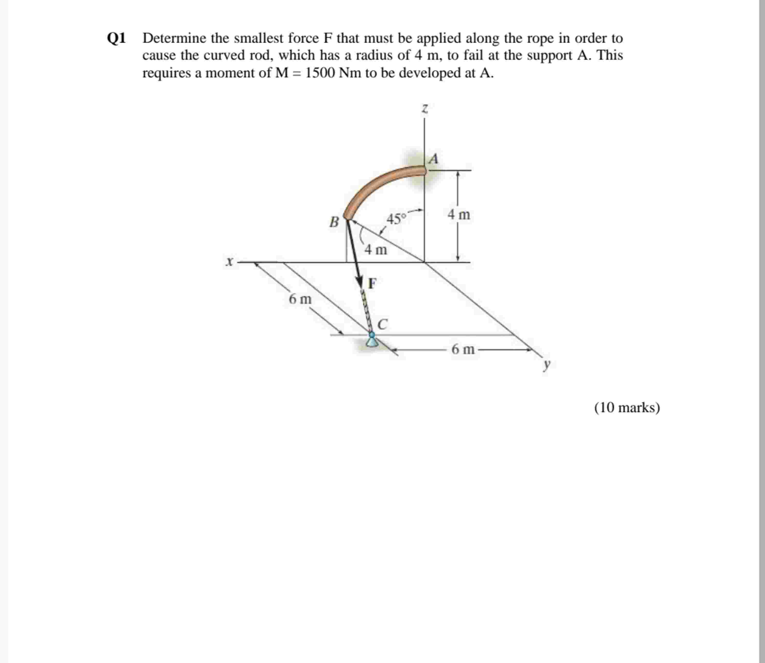 Solved Q1 ﻿Determine the smallest force F that must be | Chegg.com