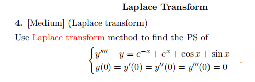 Solved Use Laplace transform method to find the PS | Chegg.com