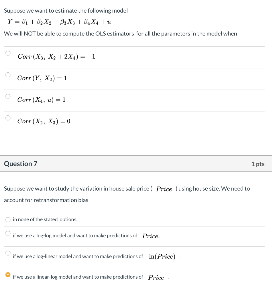 Solved Suppose we want to estimate the following model Y = | Chegg.com