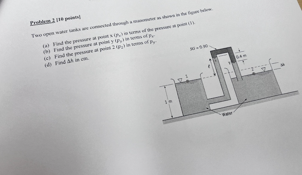 Solved Problem 2[10 points] Two open water tanks are | Chegg.com
