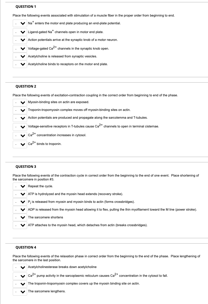 Solved QUESTION 1 Place the following events associated with | Chegg.com