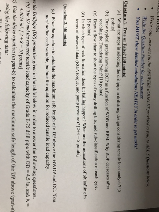 Solved Write your answers (in the ANSWERS BOOKLET provided | Chegg.com