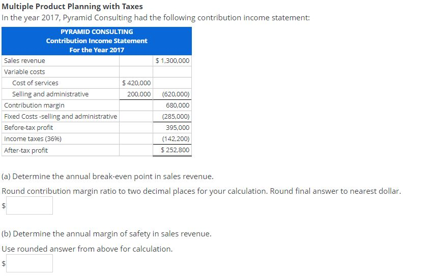 Solved Multiple Product Planning with Taxes In the year | Chegg.com